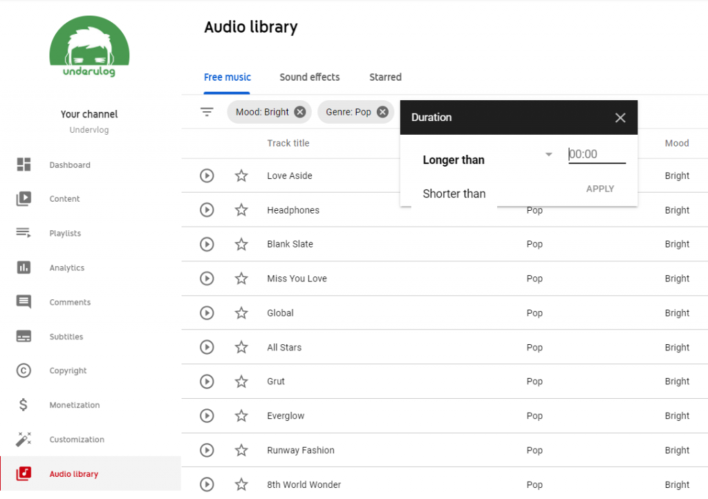 4 เทคนิค เลือกเพลงจาก Youtube Audio Library ให้โดนใจ - Undervlog
