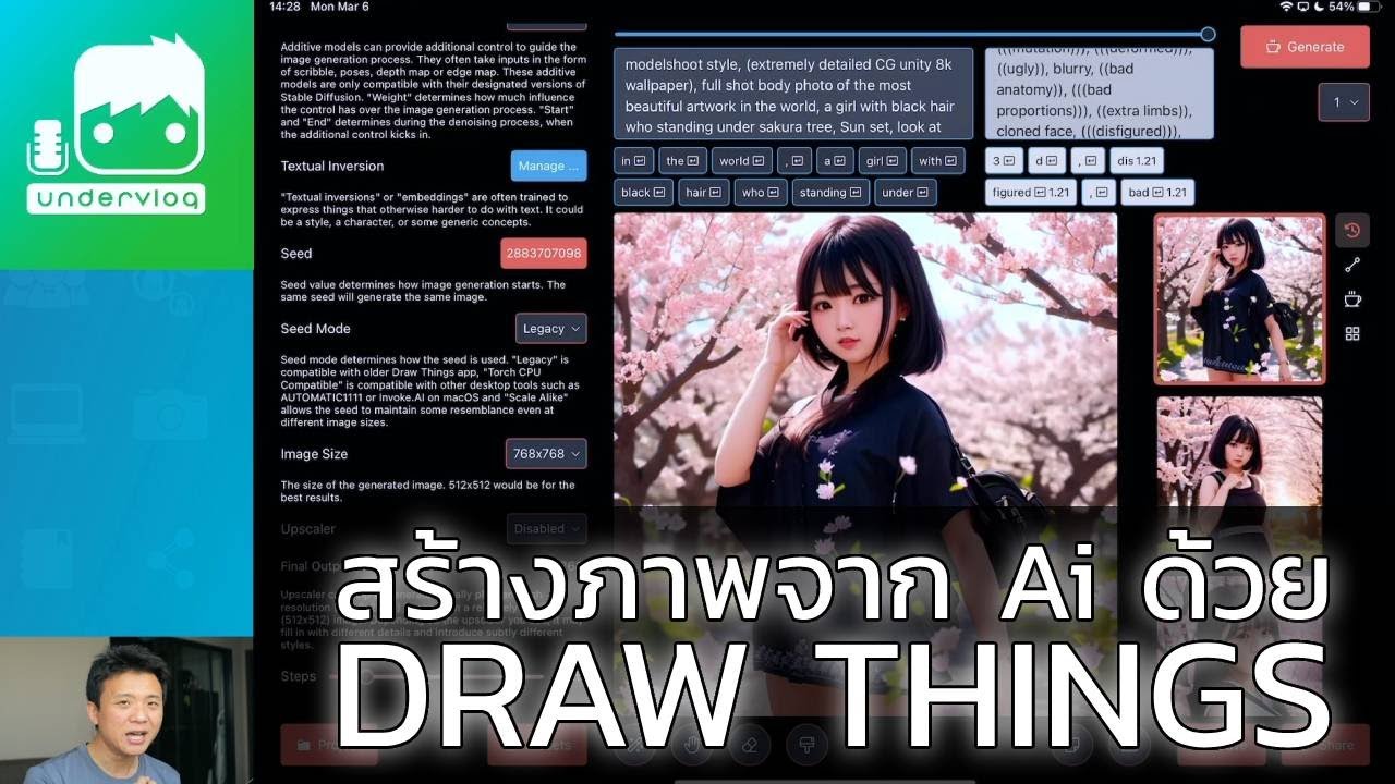 สร้างภาพจาก Ai ง่ายๆ บน iPad หรือ iOS ด้วยแอพ Draw Things - Undervlog